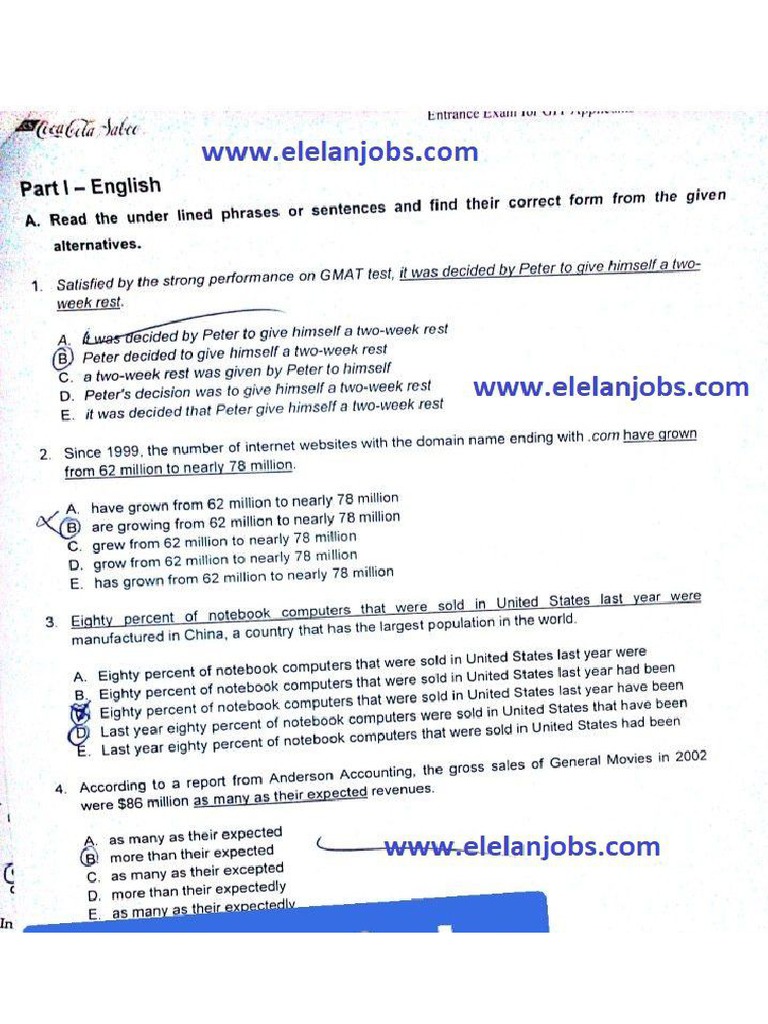 Coca Cola & Tele Exam | PDF