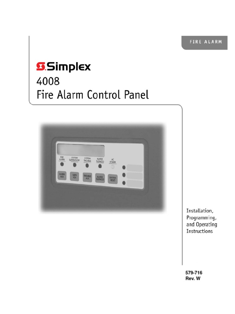 Simplex 4008 Installation, Programming, and Operating Instructions ...