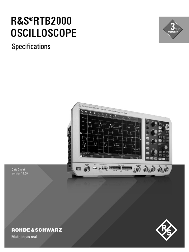 R&S®RTB2000 Oscilloscope: Specifications | PDF | Amplitude | Root Mean ...