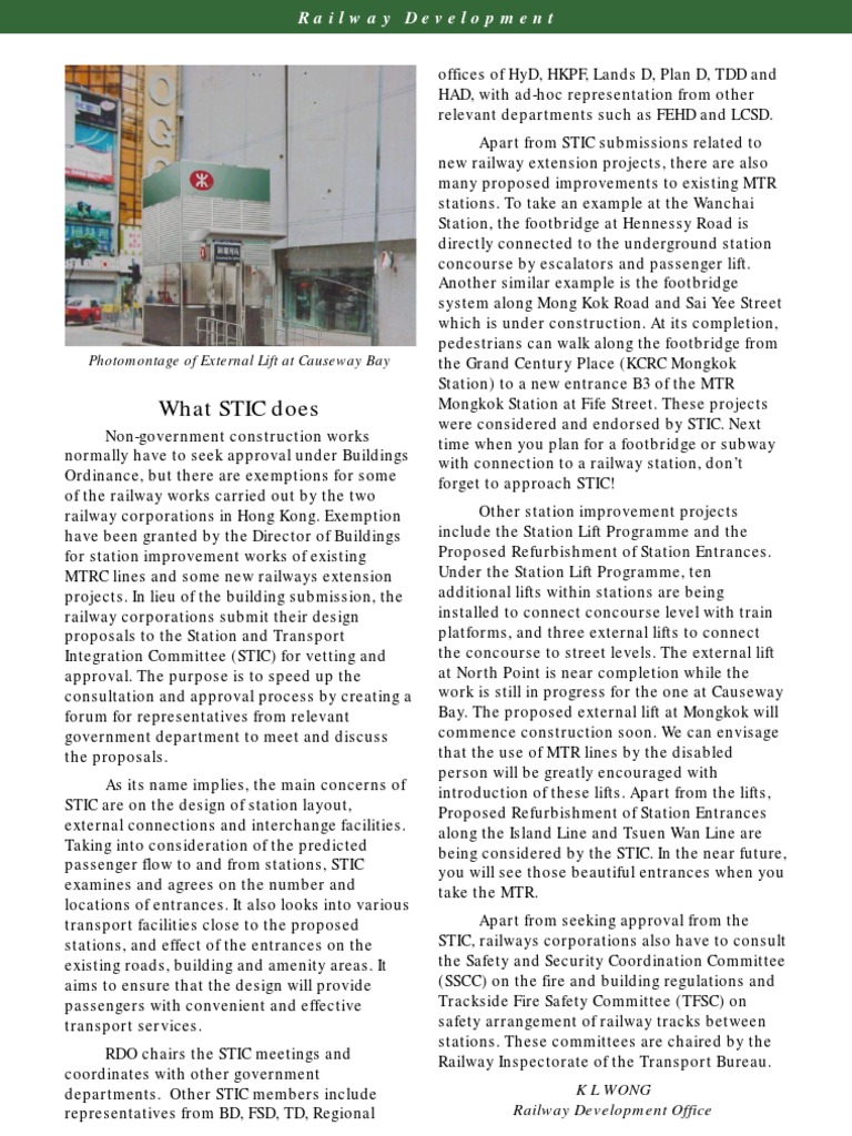 What STIC Does | Download Free PDF | Passenger Rail Transport | Rail ...