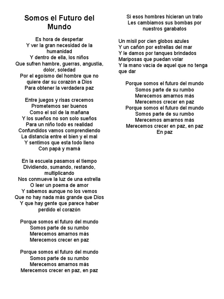 Somos El Futuro Del Mundo | PDF