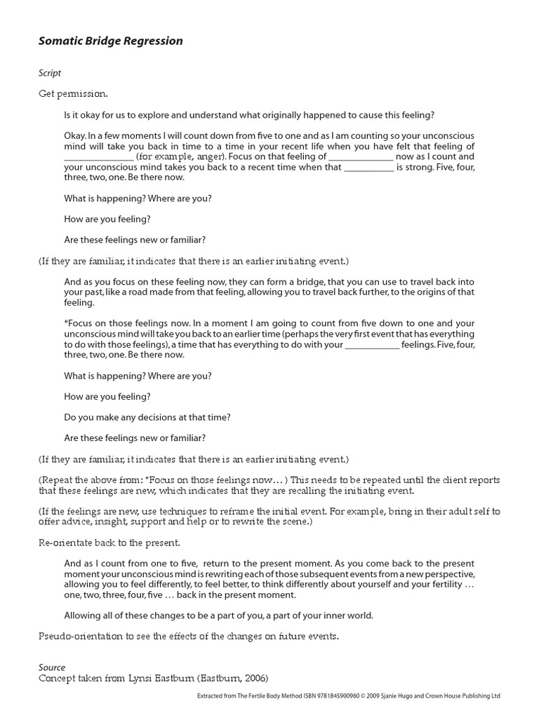 Somatic Bridge Regression Ssdhez | PDF | Mind | Mental Processes