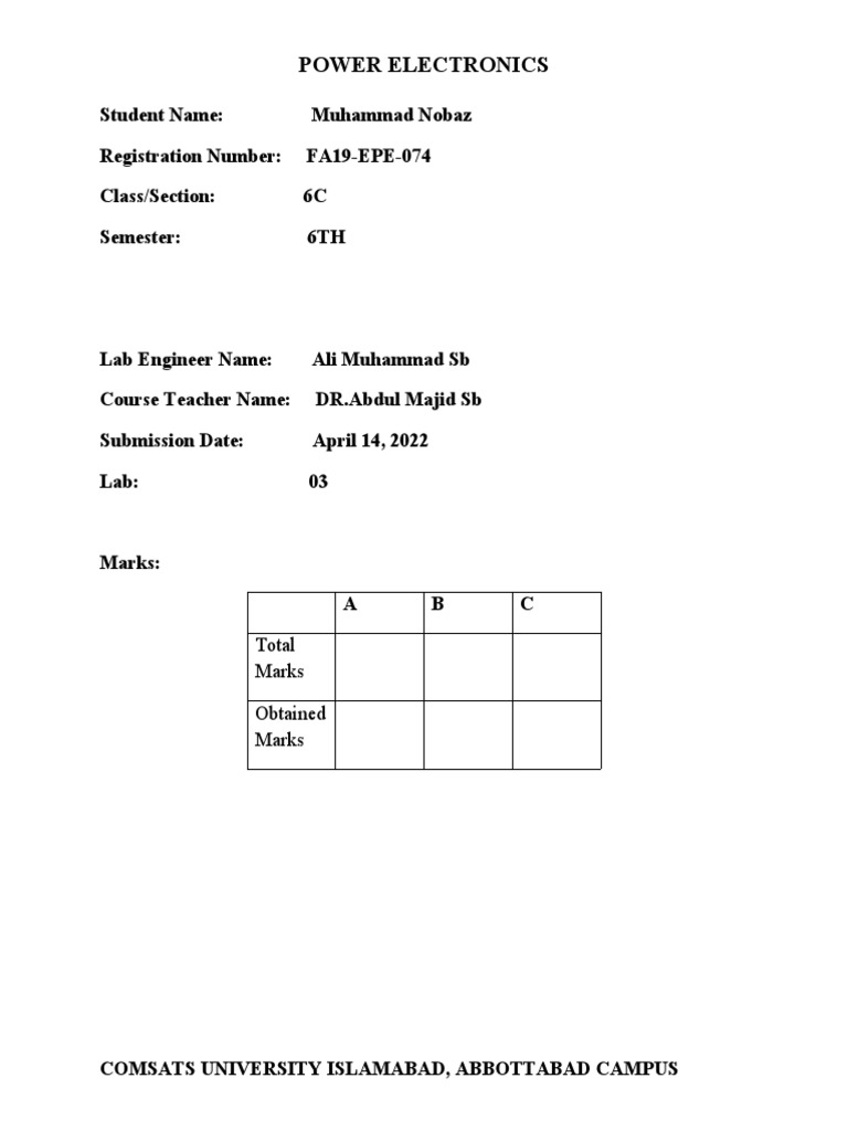 Nobaz PE Lab 3 | PDF | Rectifier | Power Electronics