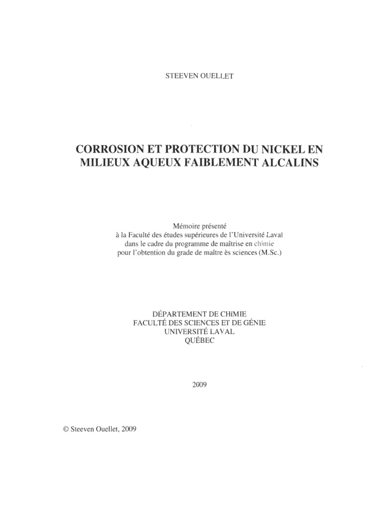 Nickel | PDF | Corrosion | Réflexion (physique)
