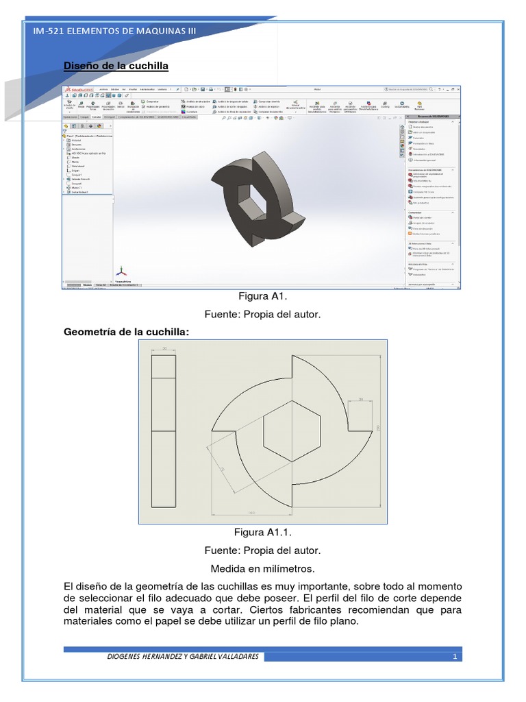 Diseño de La Cuchilla: Im-521 Elementos de Maquinas Iii | PDF | Tornillo | Engranaje