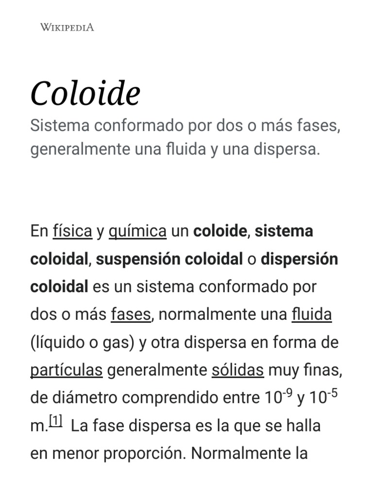 Características y tipos de coloides: Una introducción a los sistemas coloidales | PDF | Coloide ...