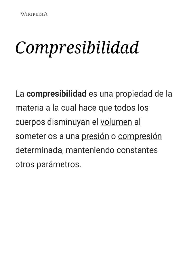 La propiedad de la compresibilidad y sus aplicaciones en diferentes ...