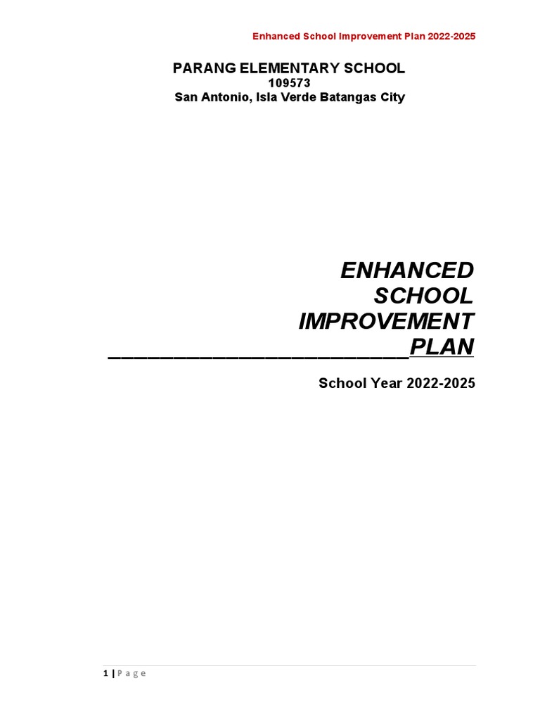 Enhanced School Improvement - PLAN | PDF | Schools | Teachers