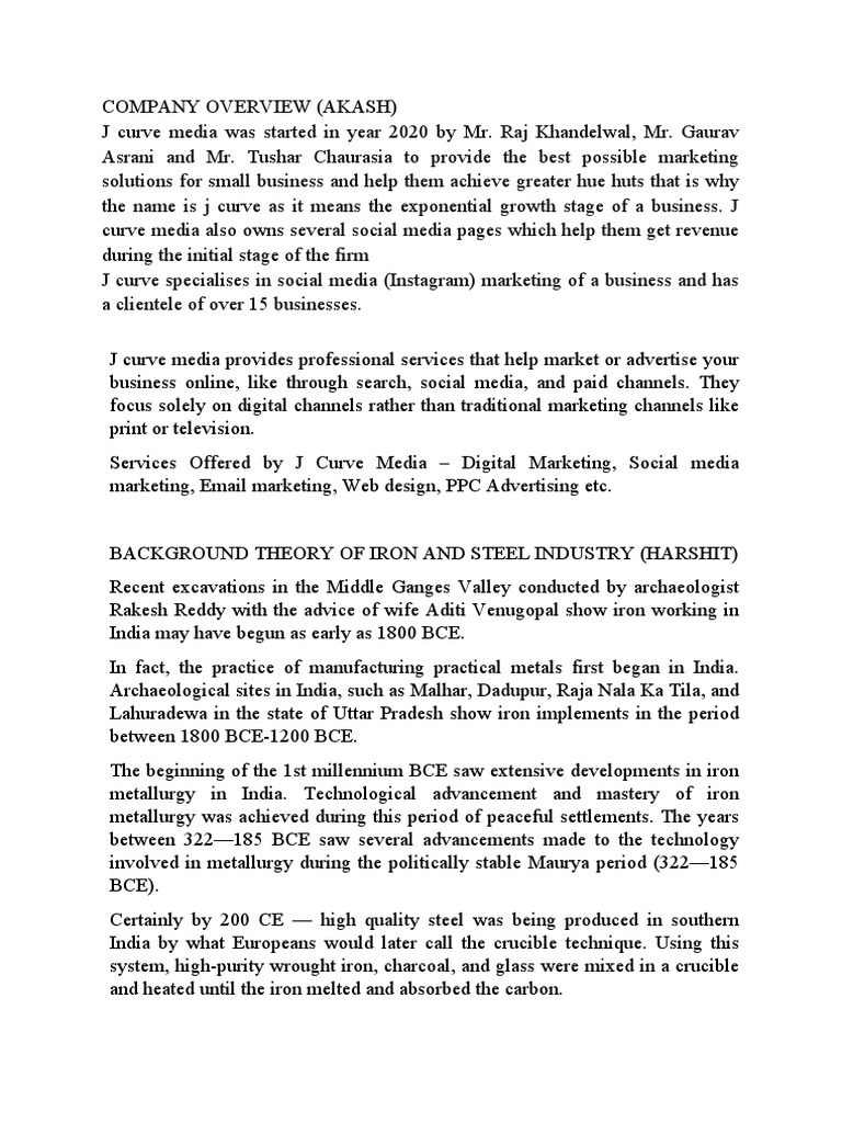 Internship Report | PDF | Steel | Qualitative Research