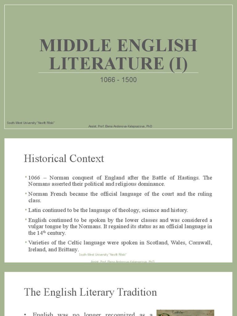Middle English Literature (I) - Complete | PDF | Chivalry | Medieval ...