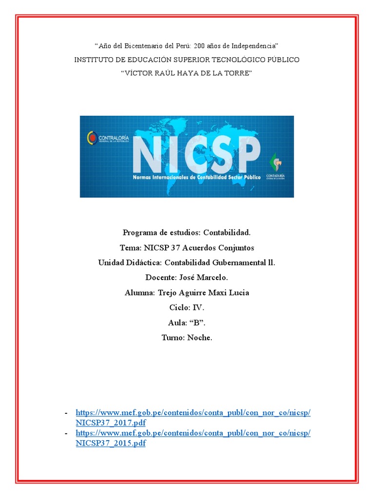 NICSP 37 I (Autoguardado) | PDF | Contabilidad