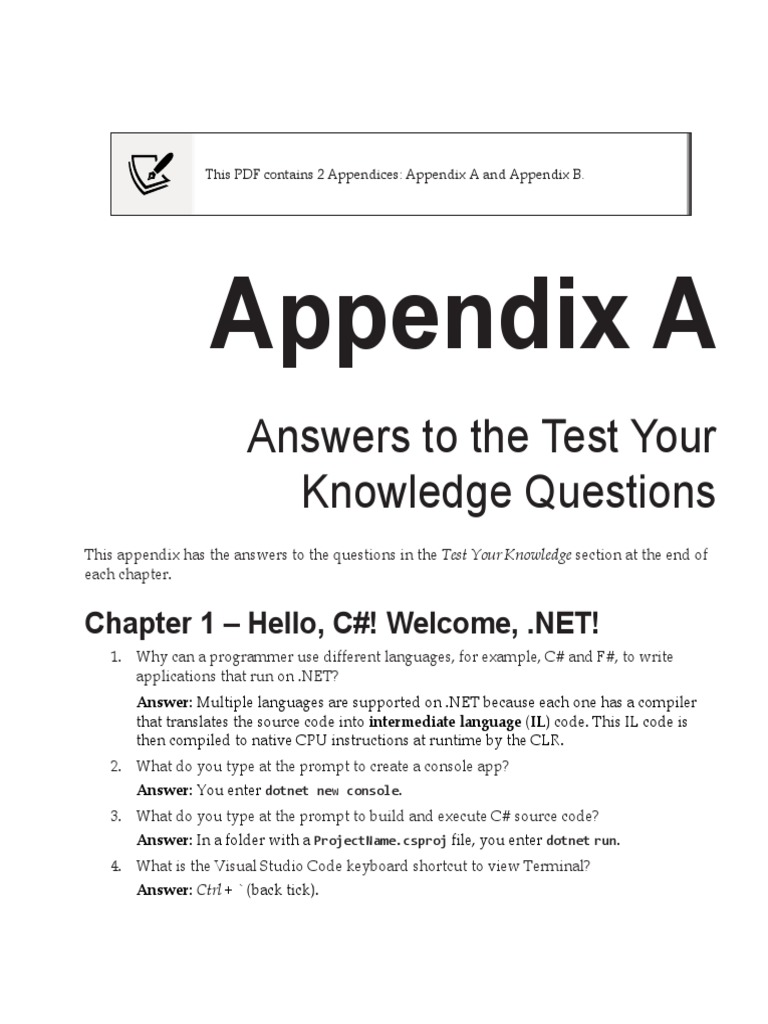 C# Knowledge Test Answers Explained | PDF | Language Integrated Query ...