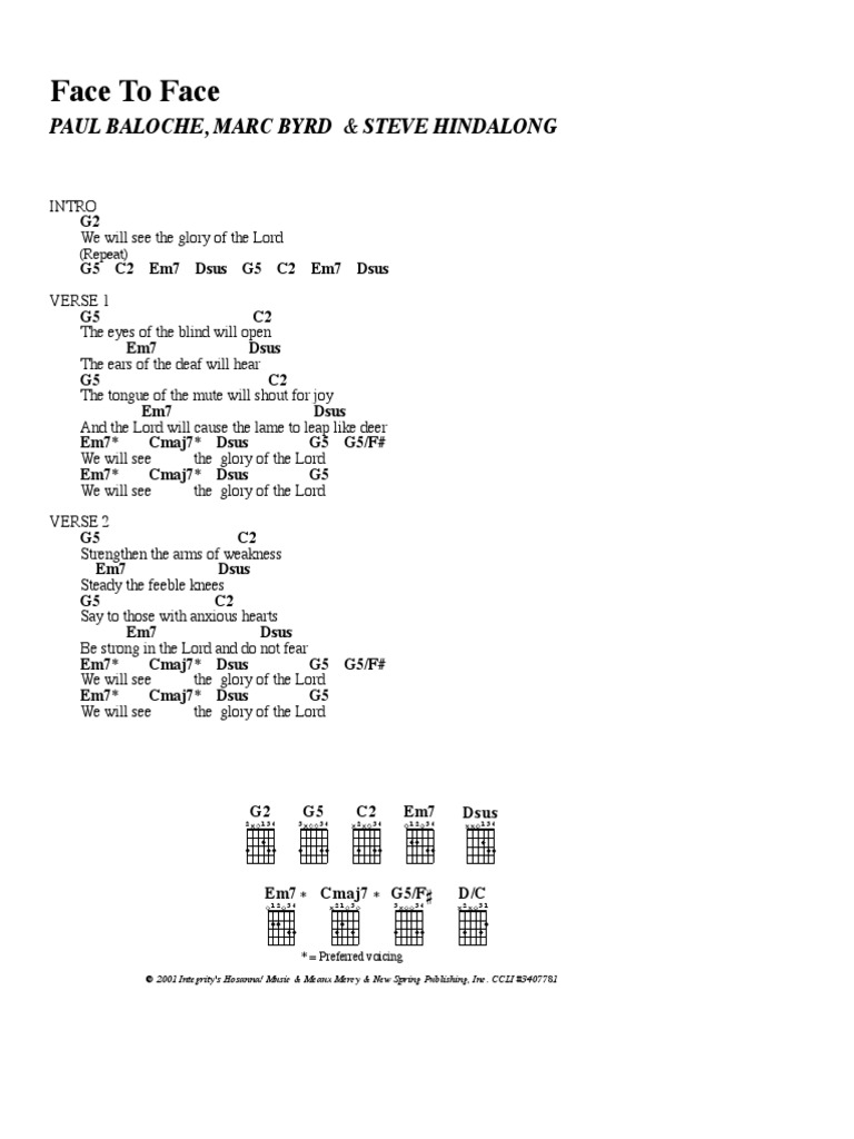 Face To Face - Chords | PDF | Musical Forms