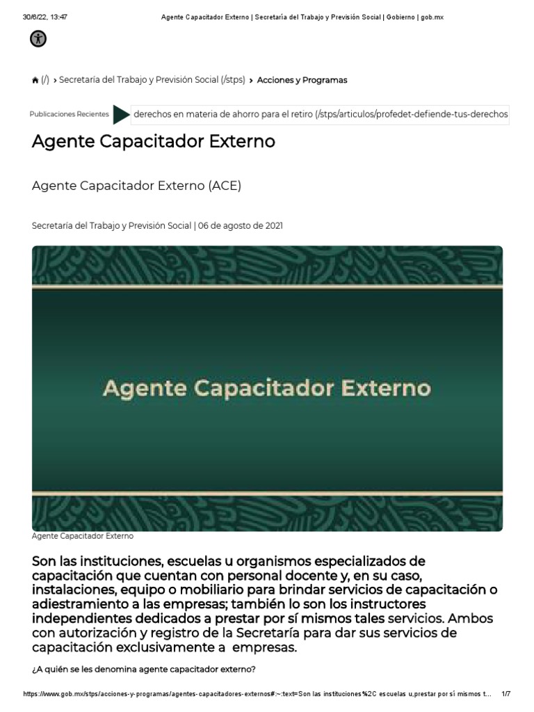 Agente Capacitador Externo - Secretaría Del Trabajo y Previsión Social ...