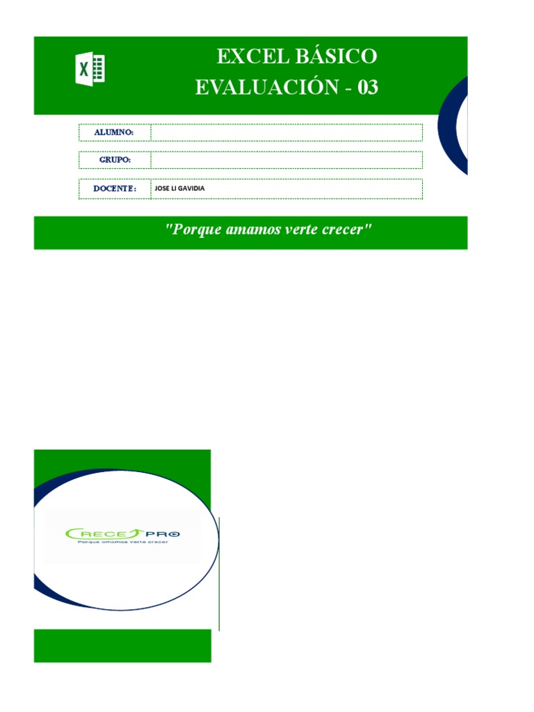 Plantilla Eva 03 - Excel Básico | PDF