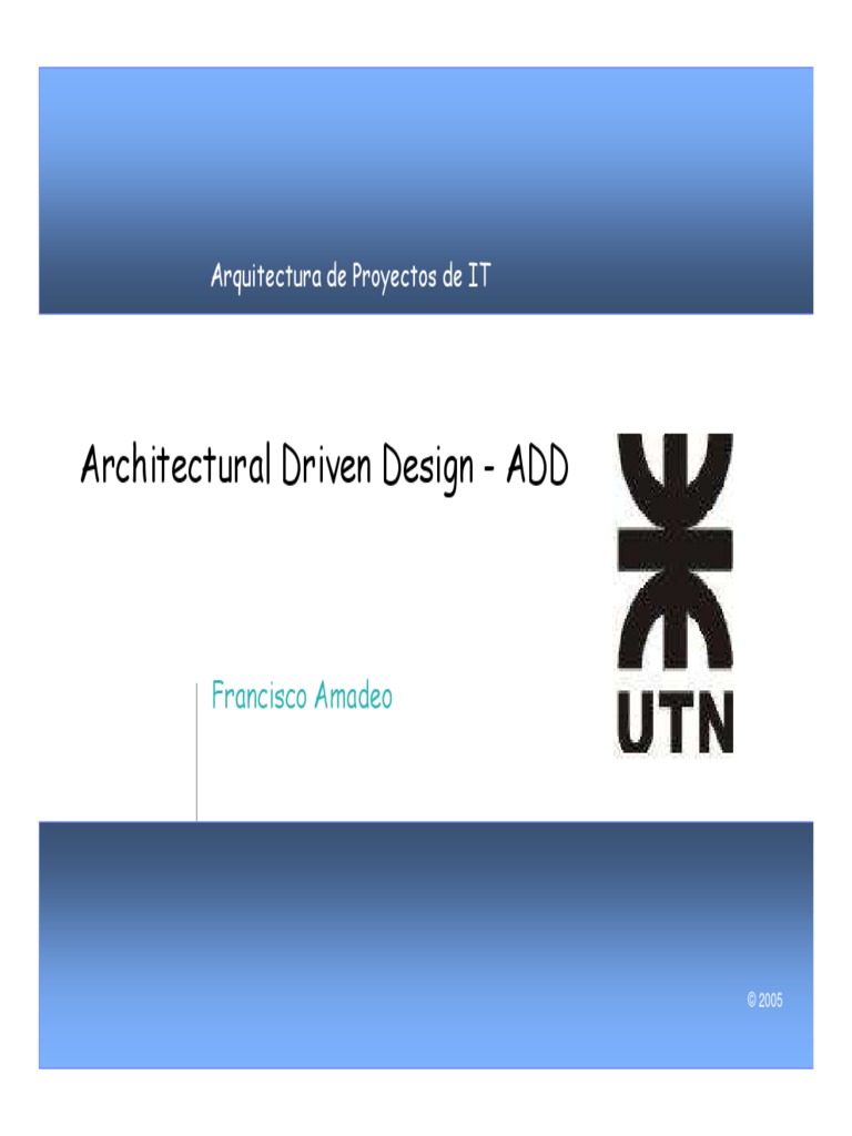 Architectural Driven Design - ADD | PDF | Diseño | Software