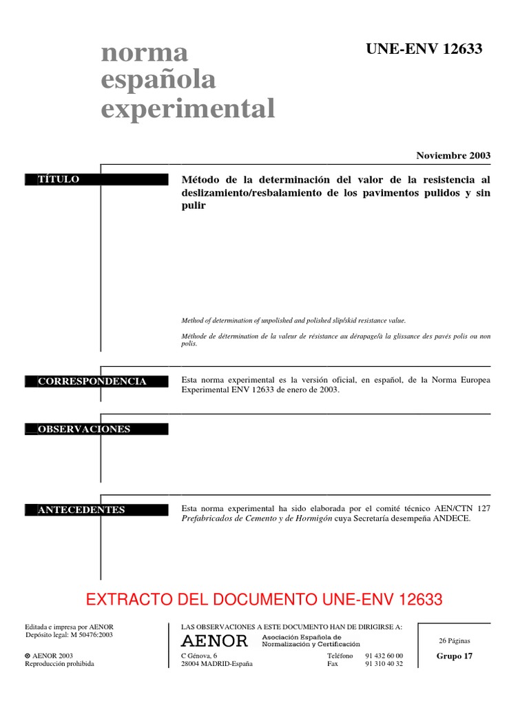 Une-Env 12633 2003 | PDF | Dureza | Materiales