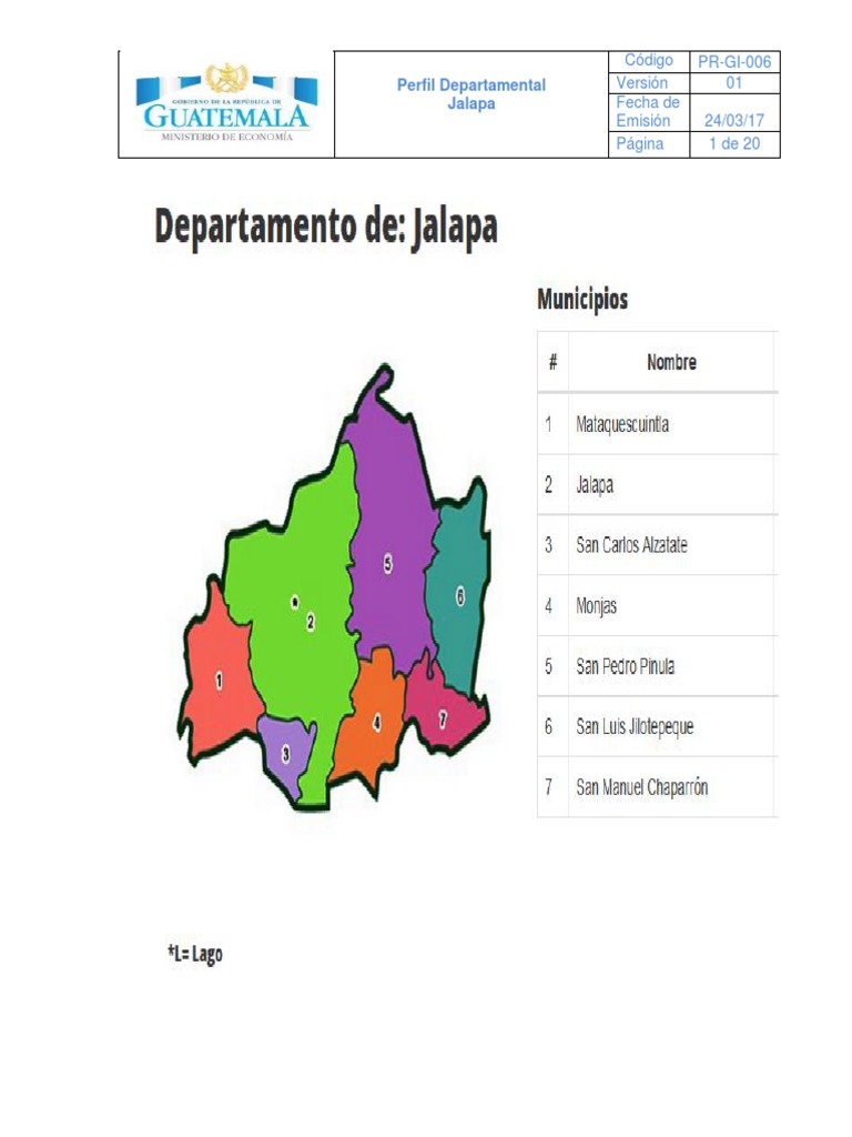 Perfil del Departamento de Jalapa | PDF