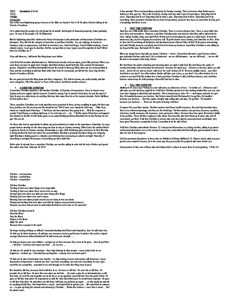 Full Time Christian | PDF | God | Worship