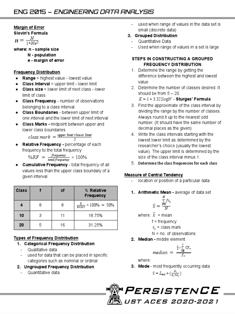 Eng 2015 Prelims Reviewer | PDF | Probability Distribution | Normal Distribution