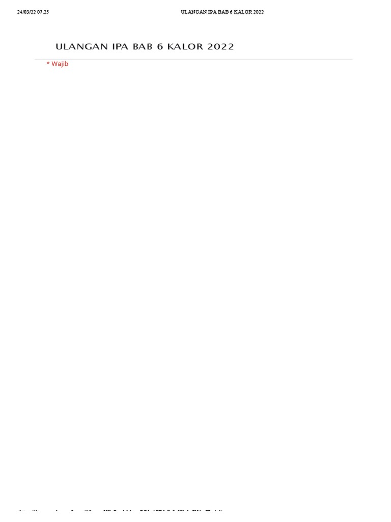 5D Ulangan Ipa Bab 6 Kalor 2022 | PDF