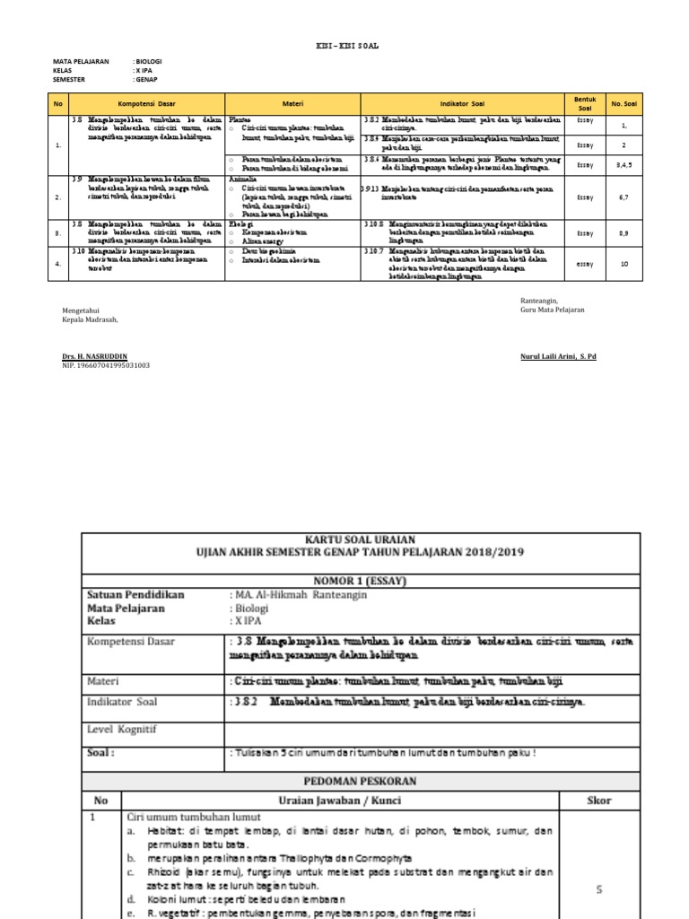 Soal Bio Kelas X Ipa 1, Ipa 2 | PDF