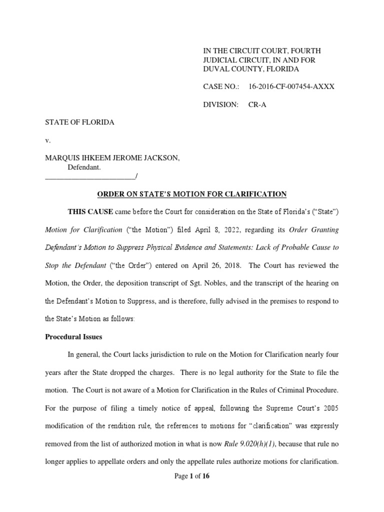 Draft Order Motion For Clarification | PDF | Deposition (Law) | Witness