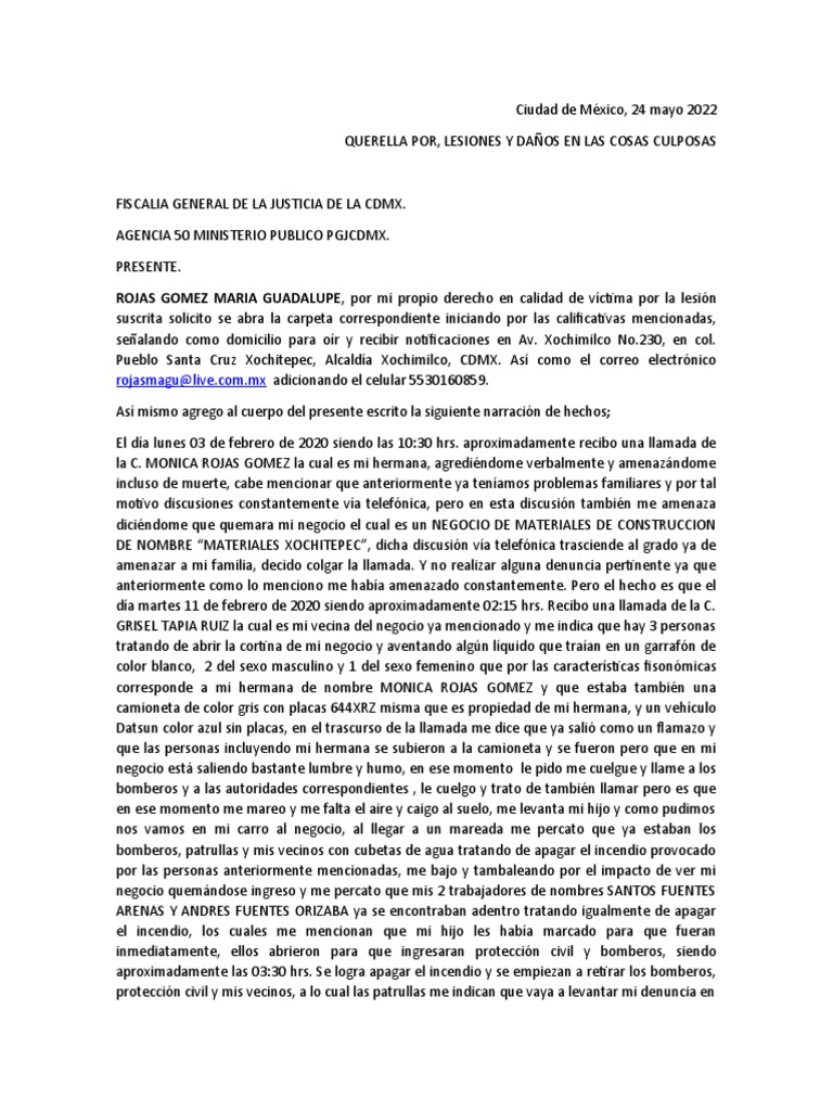 Querella Guadalupe | PDF | Queja | Justicia