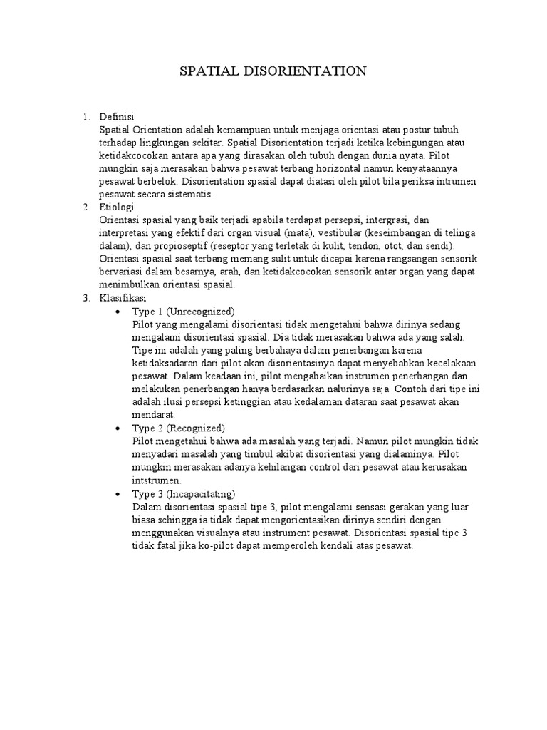 Spatial Disorientation | PDF