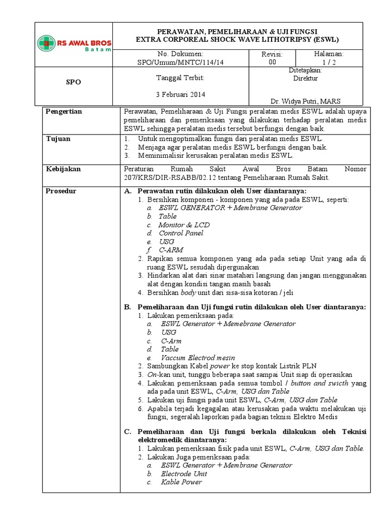 114 SPO ESWL Rev.0 | PDF