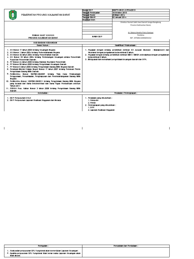 Sop Penyusunan SPJ Fungsional | PDF