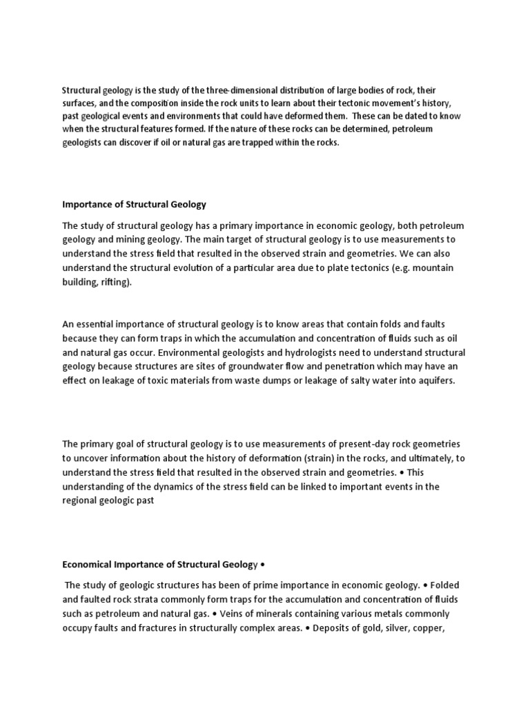 Structural Geology Assignment Number 1 (AutoRecovered) | PDF ...
