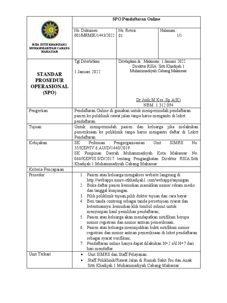 1.SPO Pendaftaran Online | PDF