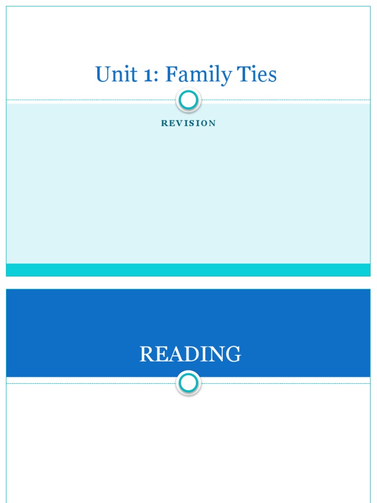 Unit 1. Workbook Family Ties | PDF