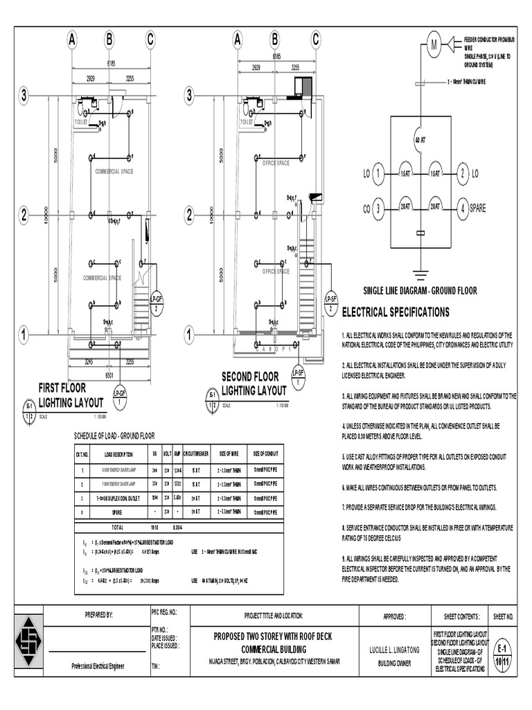 A C B A C B: First Floor Lighting Layout Second Floor | PDF ...