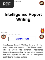 Intelligence Report Writing | PDF | Data | Understanding