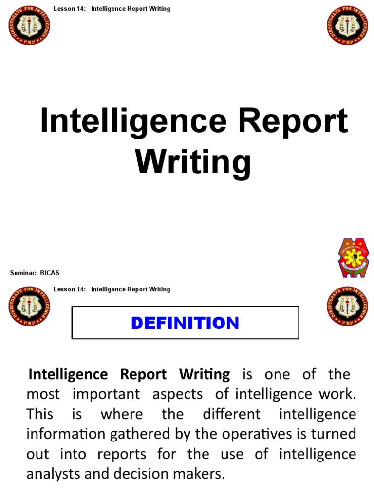 Lesson 14 - Intelligence Report Writing | PDF | Information | Decision ...