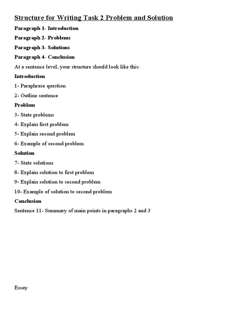 Structure For Writing Task 2 Problem and Solution | PDF | Flood ...