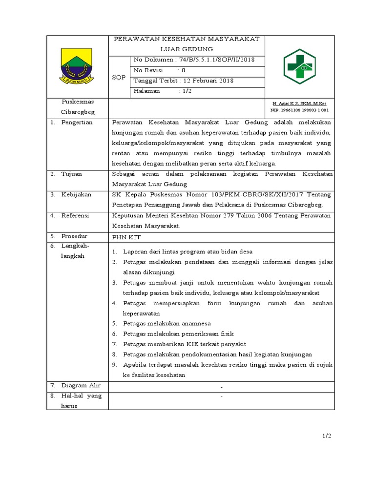 Sop Perkesmas Luar Gedung | PDF