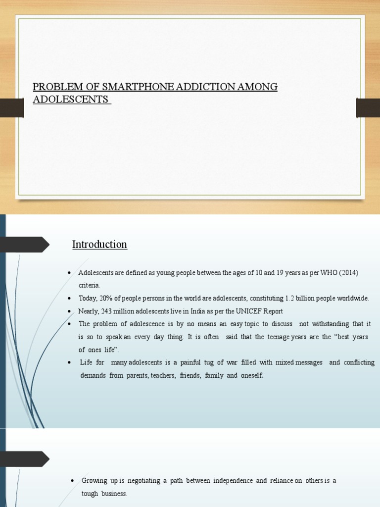 On Smartphone Addiction Among Adolescents | PDF | Adolescence | Smartphone