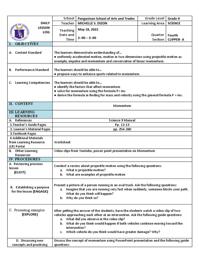 Lesson Plan For Differentiated Instruction (Learners With Disabilities ...