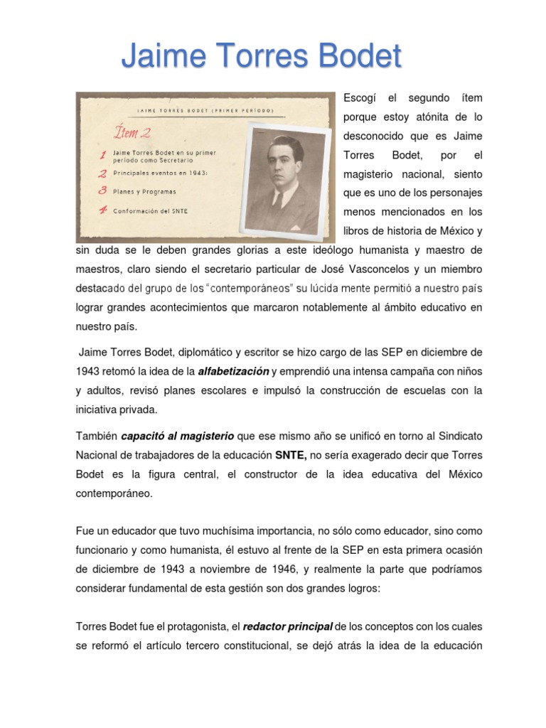 Jaime Torres Bodet | PDF | México