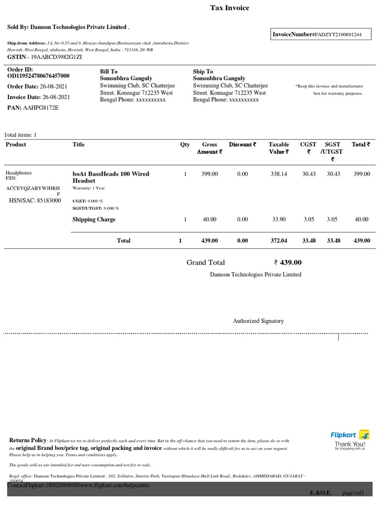 Boat Invoice | PDF | Payments | Economies