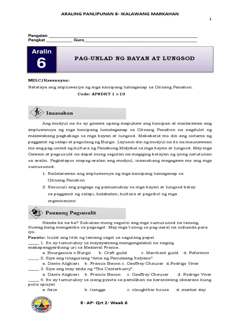 AP 8 Q2 Week 6 | PDF