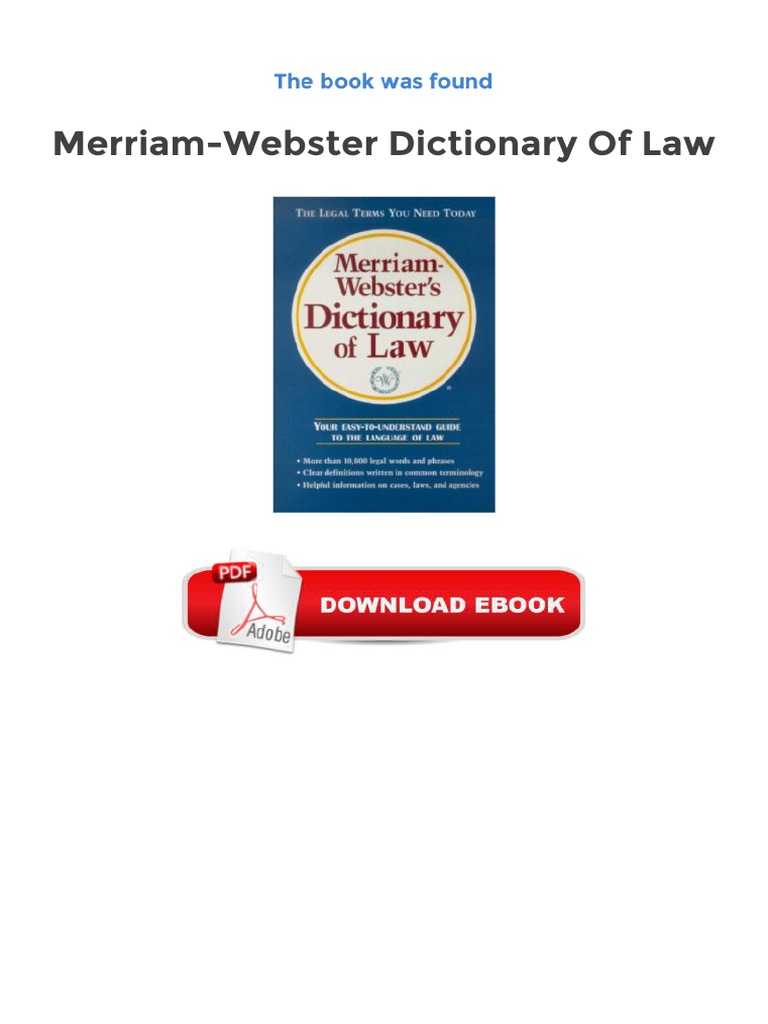Merriam-Webster Dictionary of Law | PDF | Dictionary | Lexicography