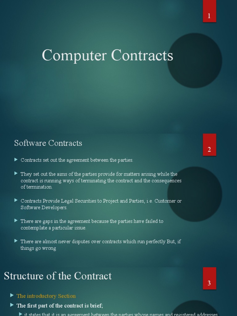 Computer Contracts Explained | PDF | Software | Specification ...
