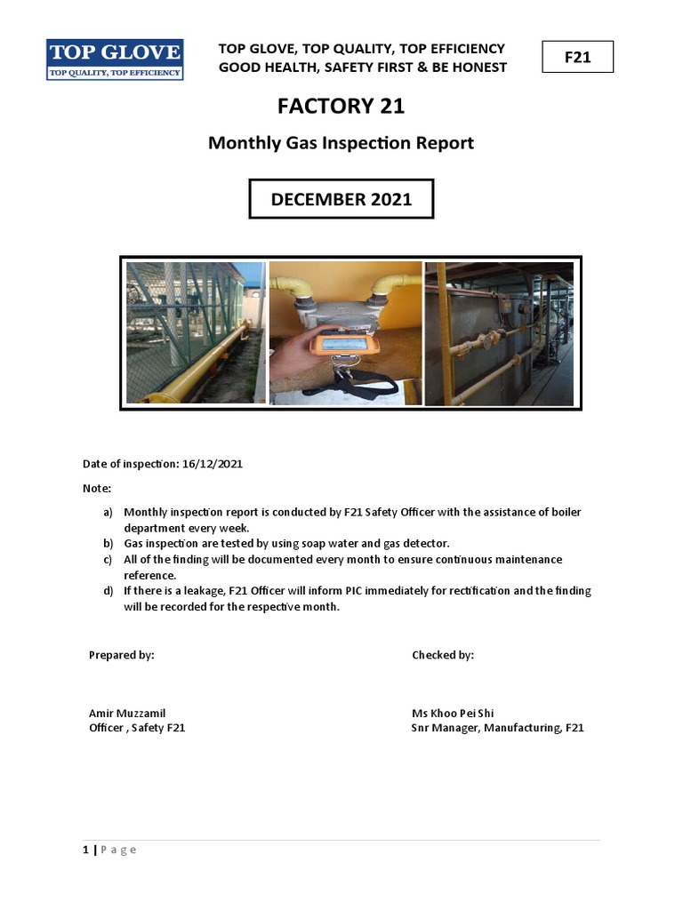 Gas Pipe Inspection Report | PDF | Chemistry | Chemical Process Engineering
