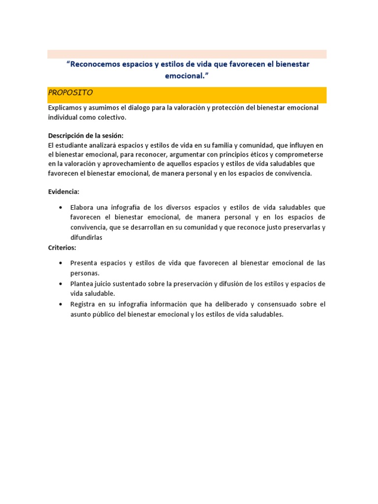 Evaluacion Diagnostica Dpcc 5° Pdf Las Emociones Bienestar 6236