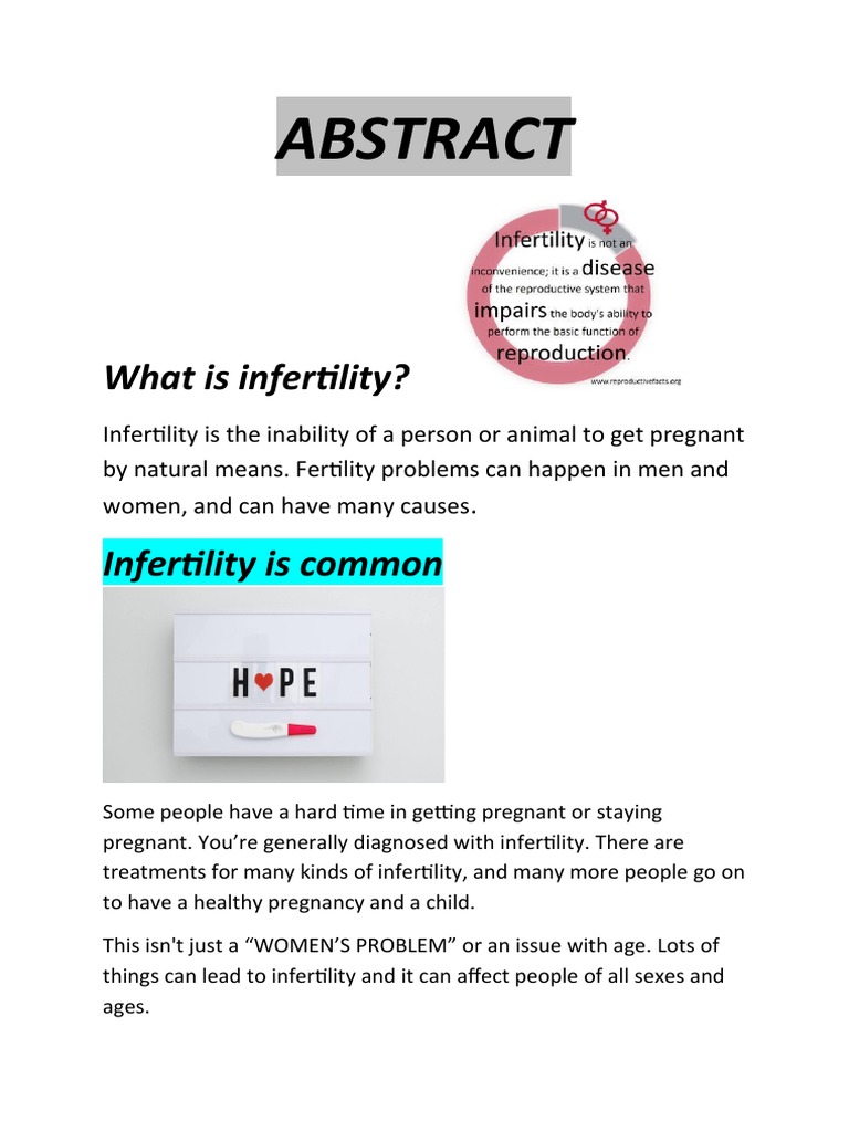 Biology Project On Infertility | PDF | Infertility | Pregnancy