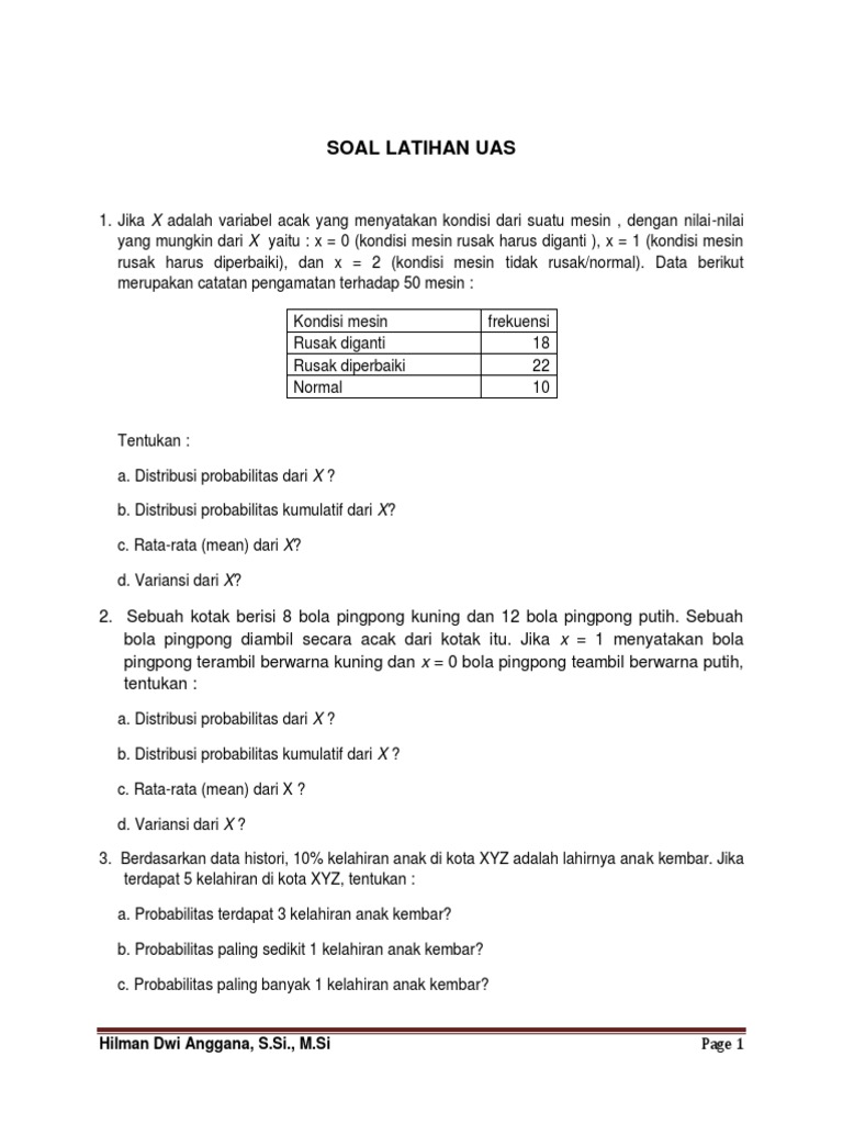 Pembahasan Soal Latihan UAS | PDF